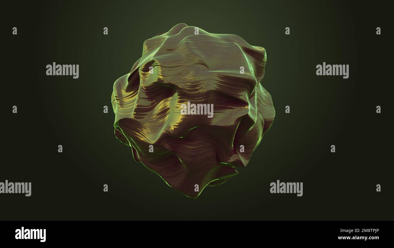 3D rendering anisotropic stone morphing. Waves of deformation on the ...