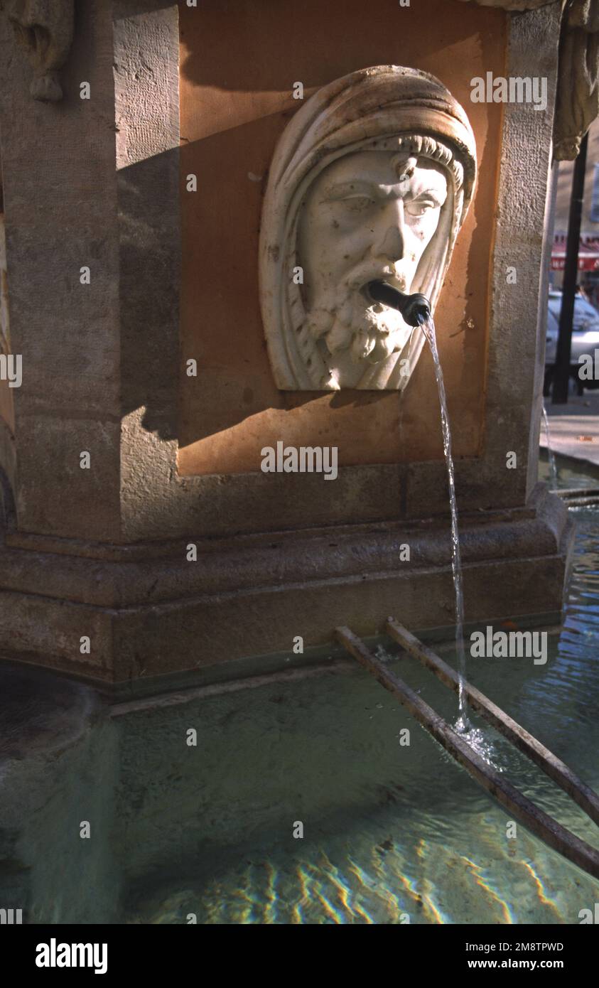 Village fountain in Cotignac Var Provence Stock Photo - Alamy
