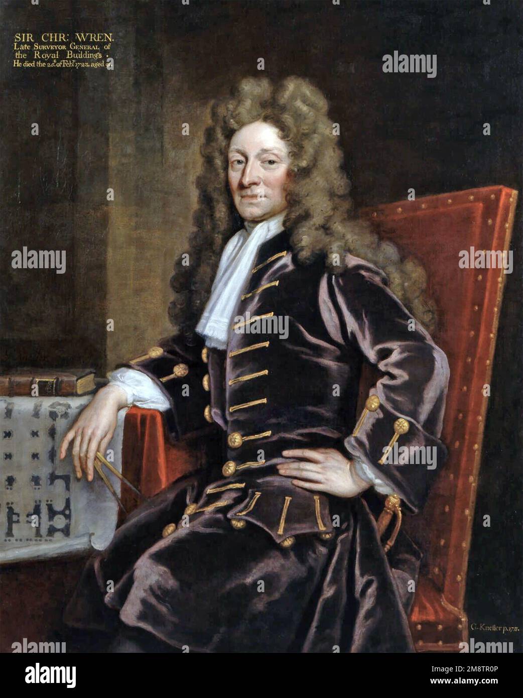 CHRISTOPHER WREN (1632-1723) English architect painted by Godfrey ...