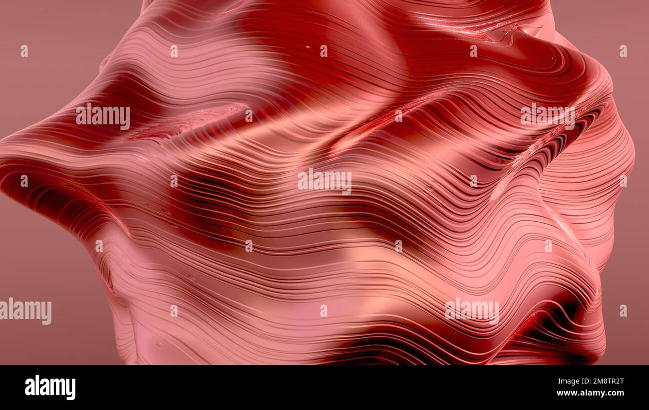 3D rendering anisotropic stone morphing. Waves of deformation on the ...