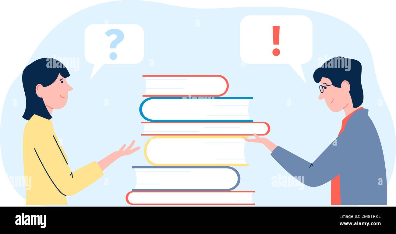 Smart students with books find answers, exam preparation concept with ...