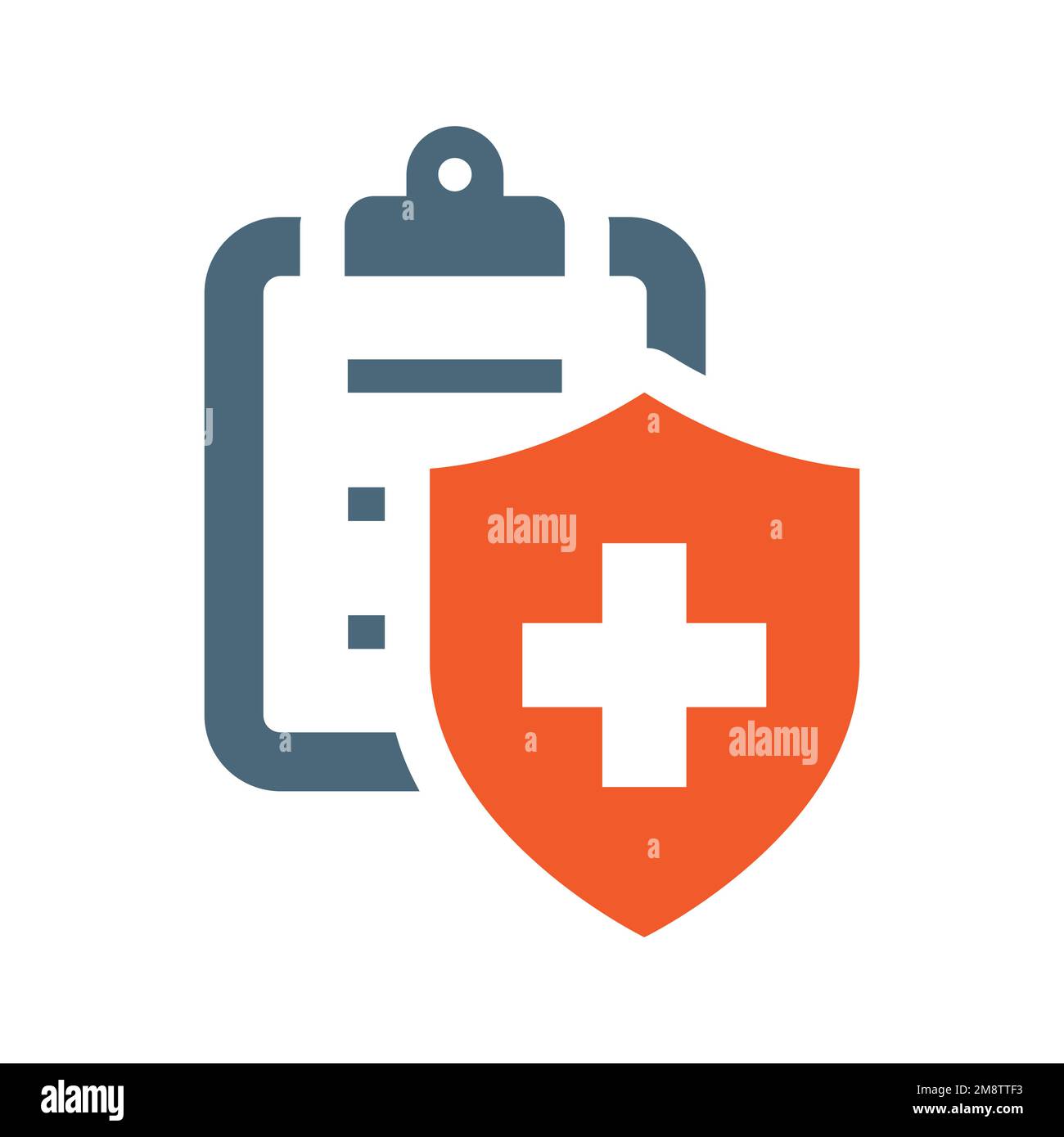 Patient card vector icon. Medical document clipboard with shield and ...