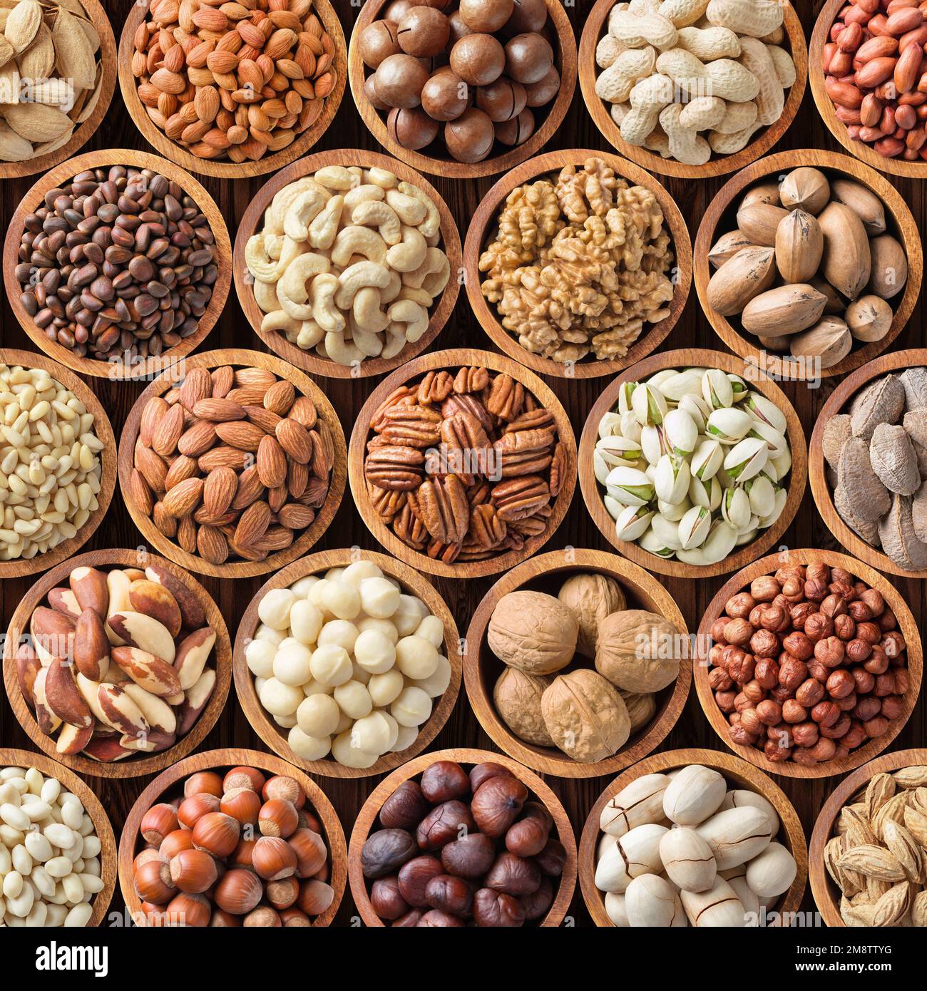 assorted nuts background, various seeds as a snack Stock Photo - Alamy