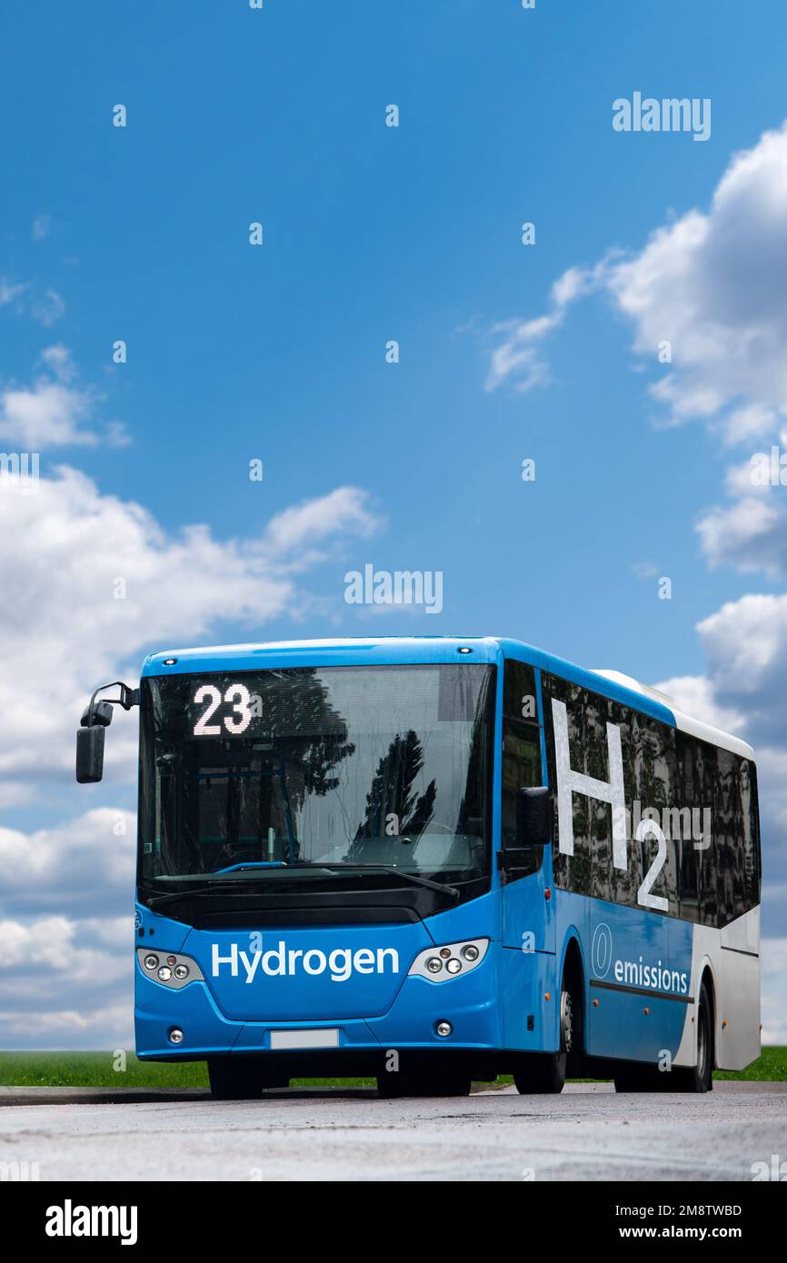 A hydrogen fuel cell bus concept Stock Photo - Alamy