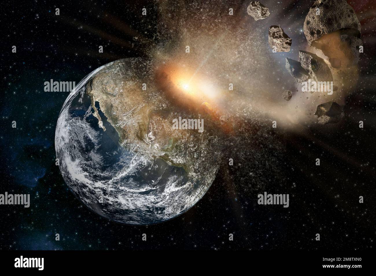 big explosion on earth armageddon from scape Elements of this image ...