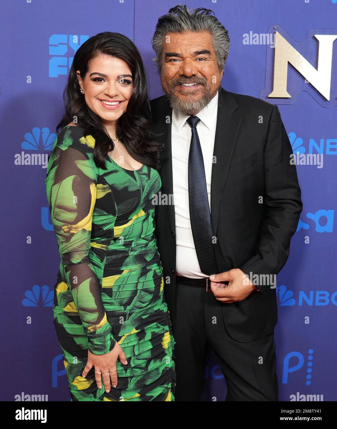 (L-R) Mayan Lopez and George Lopez at the 2023 NBCUNIVERSAL Press Tour ...
