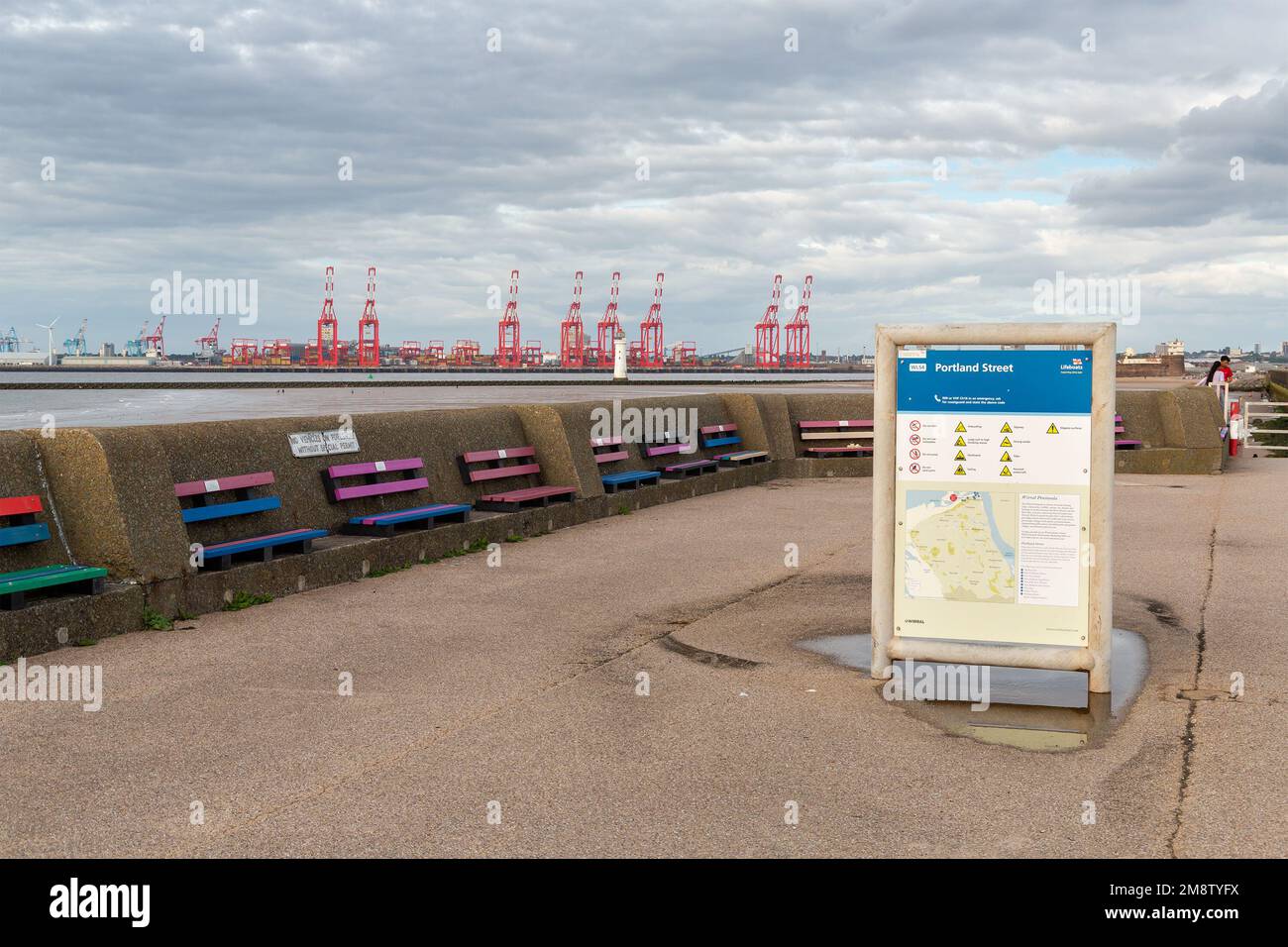 New Brighton, UK: Promontory on Ian Fraser Walk, the promenade along ...