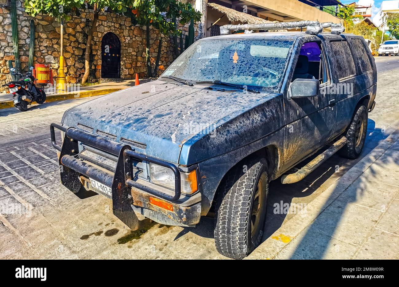 Various Mexican pickup trucks cars 4x4 Off-road vehicles in Puerto ...