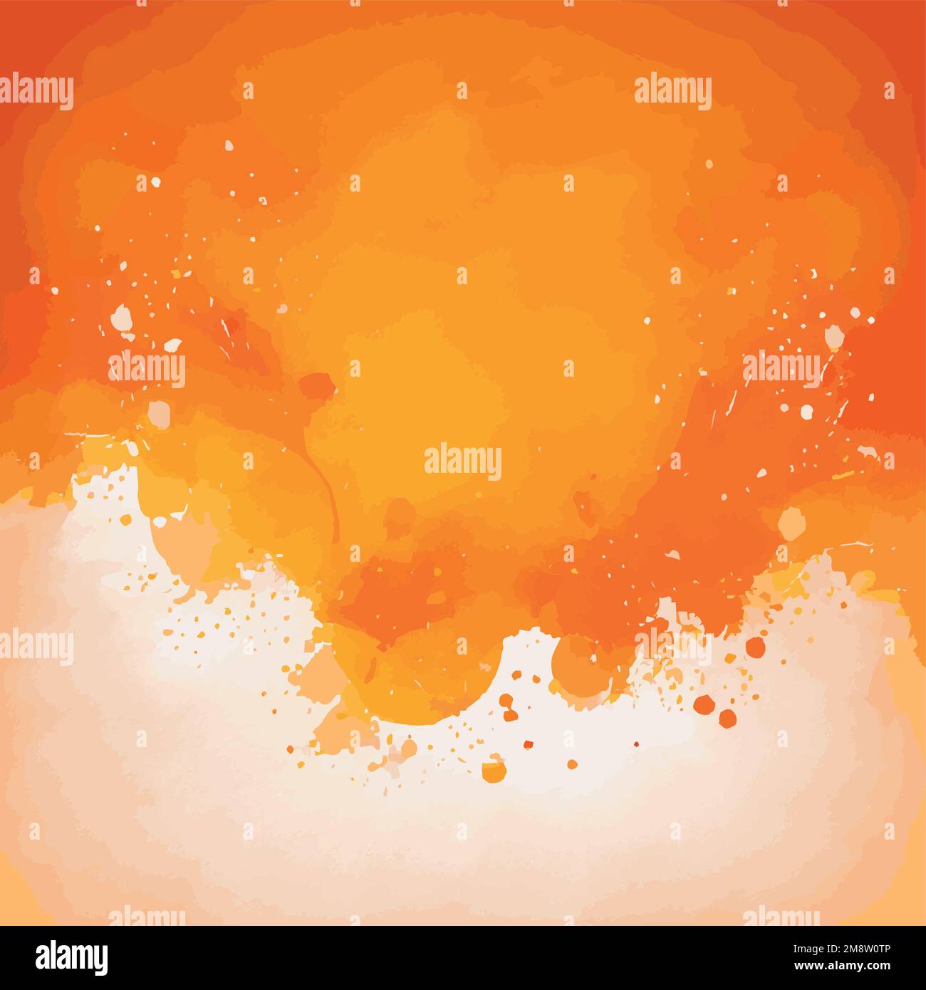 Realistic yellow-orange watercolor texture on a white background ...