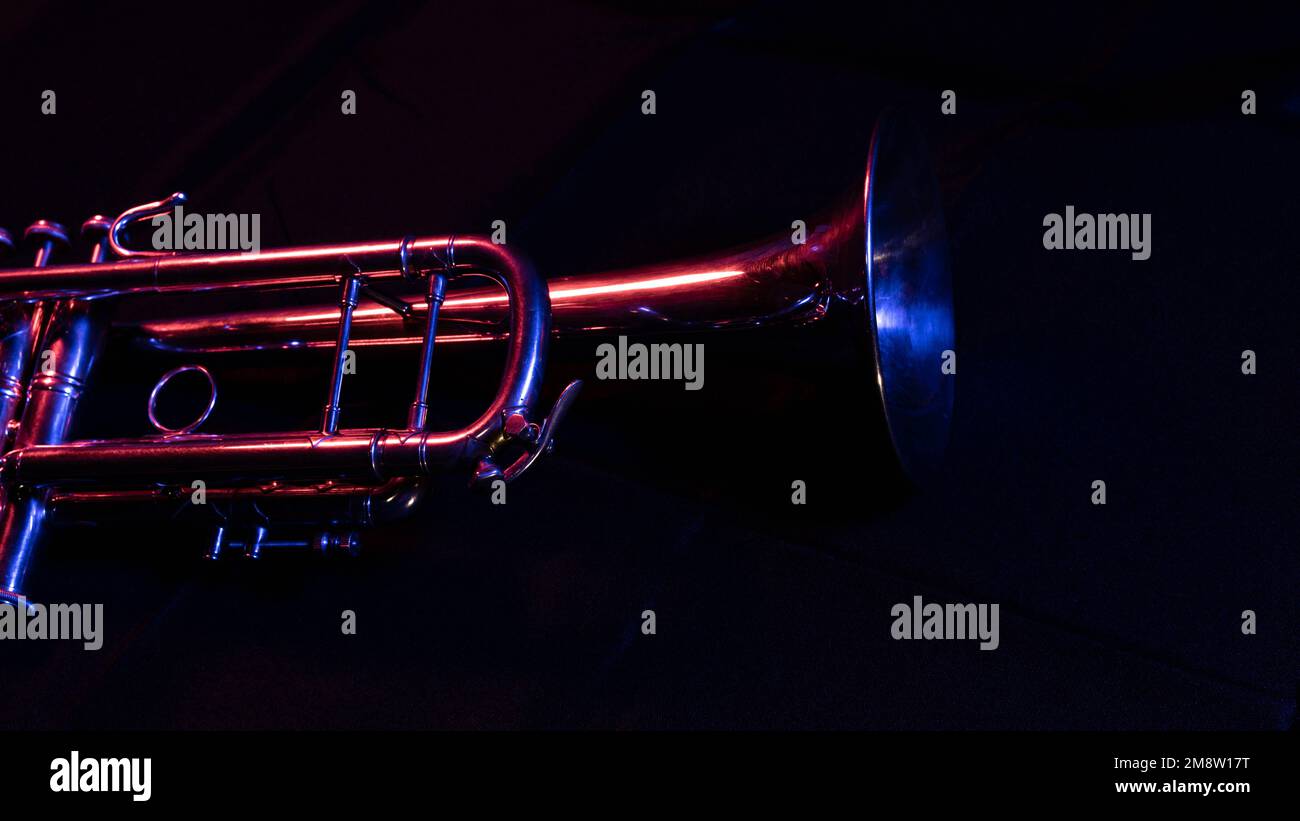 Trumpet in the Dark Stock Photo - Alamy