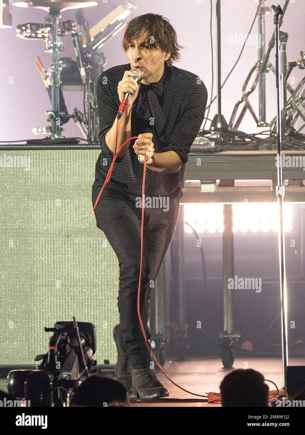 Phoenix lead vocalist Thomas Mars performs during the iHeartRADIO ALTer ...