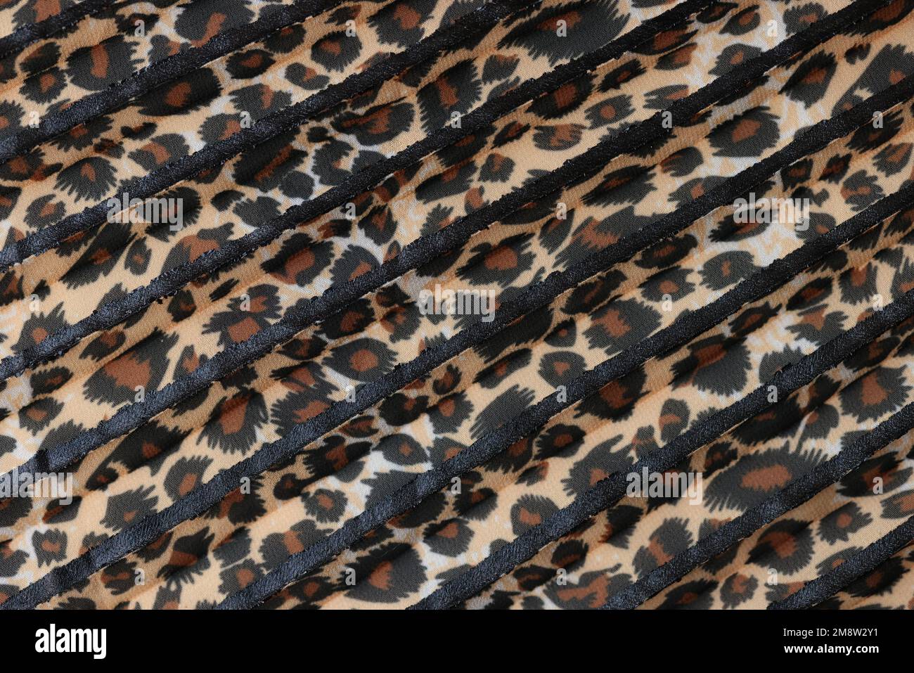 Stipes of fabric with leopard pattern close up Stock Photo - Alamy