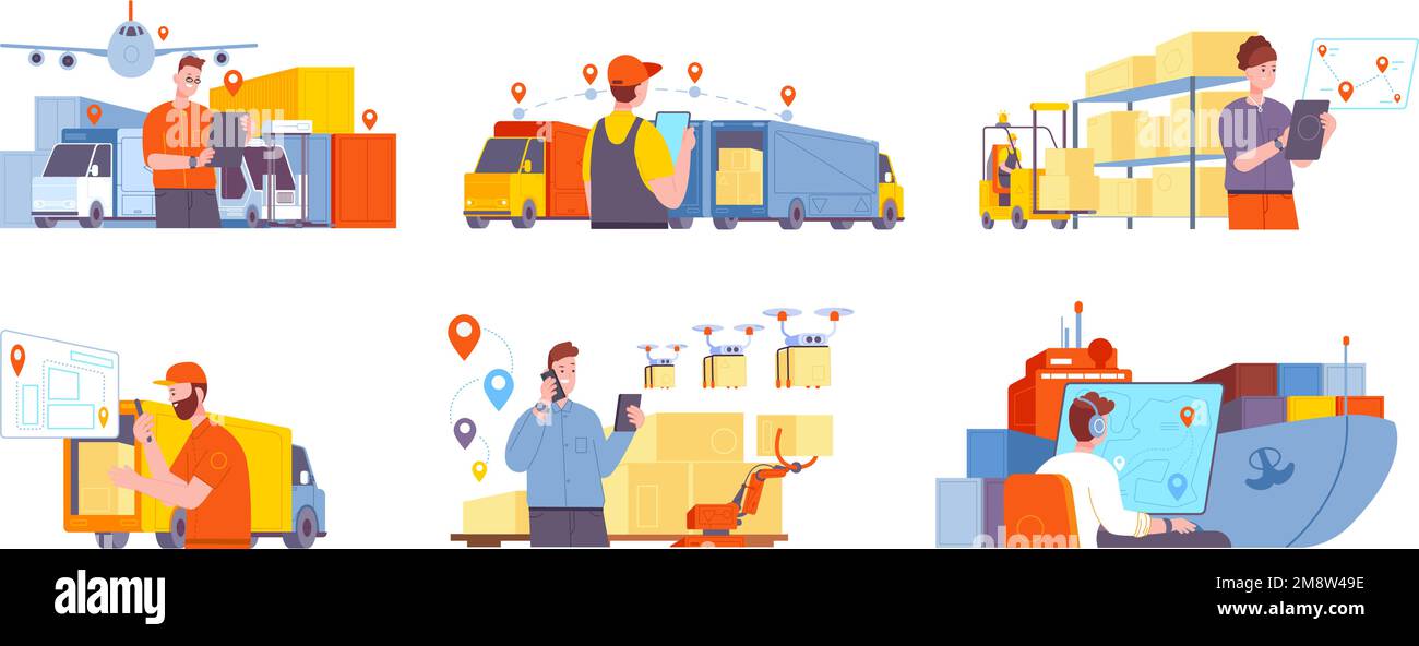 Global supply manager. Logistics chain management, international ...