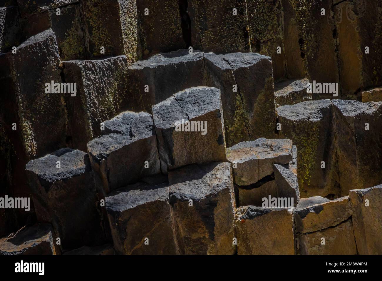 Basaltic columns created by cooling lava in Devils Postpile National ...