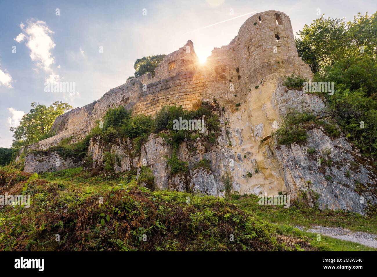 Hohenurach Castle near old town of Bad Urach, Germany. Scenery of ...