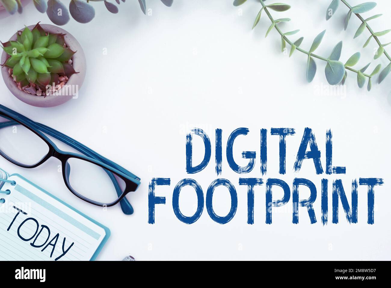 Hand writing sign Digital Footprint. Internet Concept uses digital ...