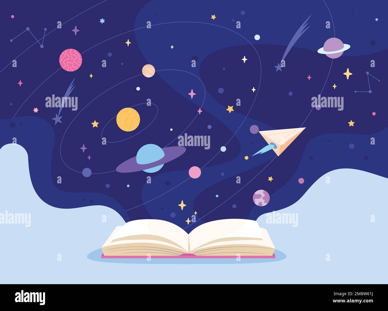 Cosmos book imagination. Storybook night universe children science ...
