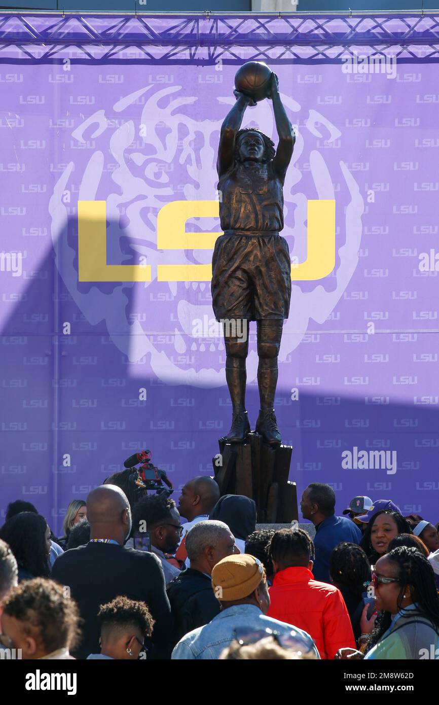 Baton Rouge, LA, USA. 15th Jan, 2023. Seimone Augustus' statue is ...