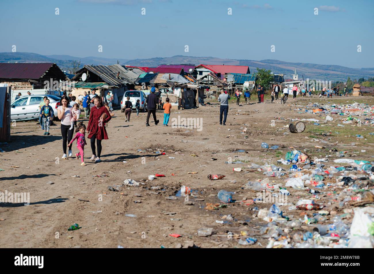 The poor people in a Romanian hellhole living in terraced houses with ...