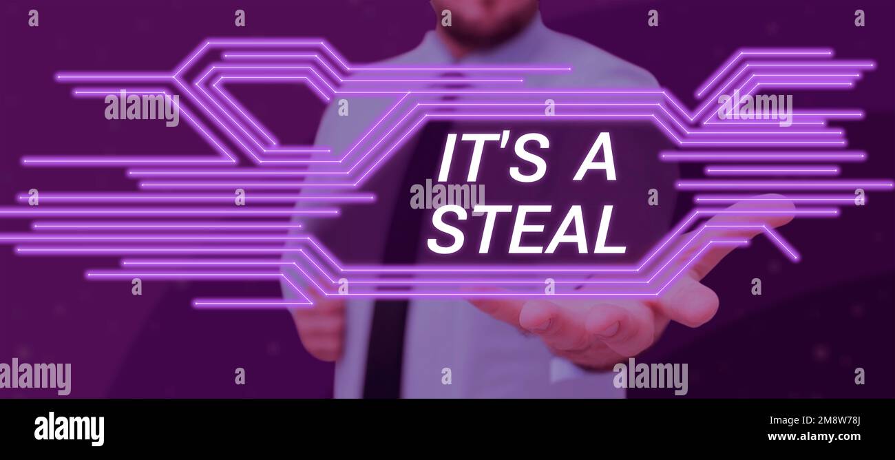 Conceptual display It's A Steal. Business overview getting confidential ...