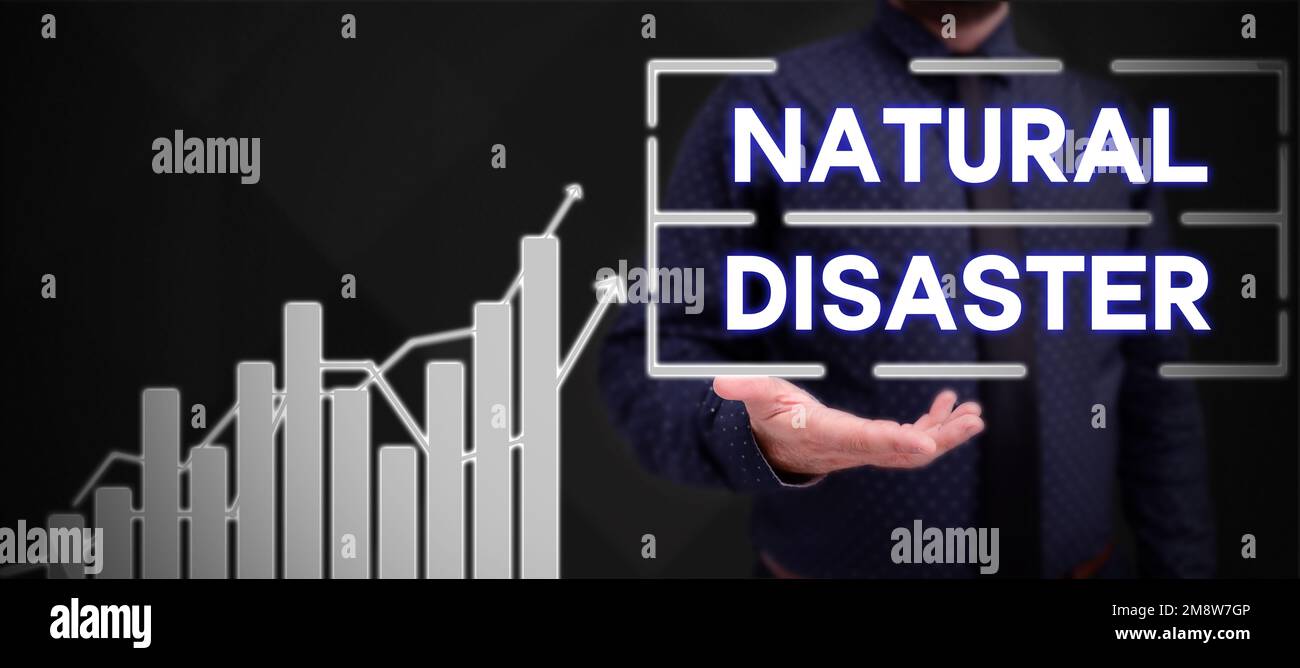 Sign displaying Natural Disaster. Business concept occurring in the ...