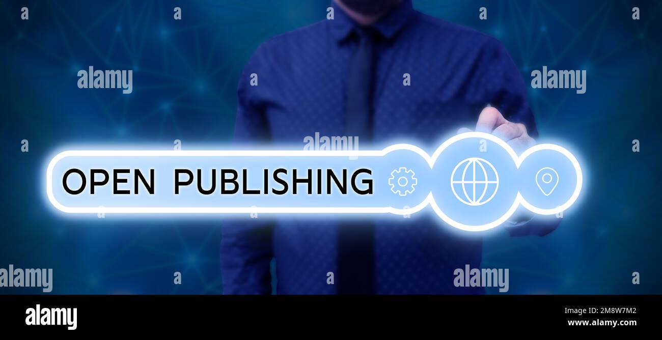 Conceptual caption Open Publishing. Word for online access to many ...