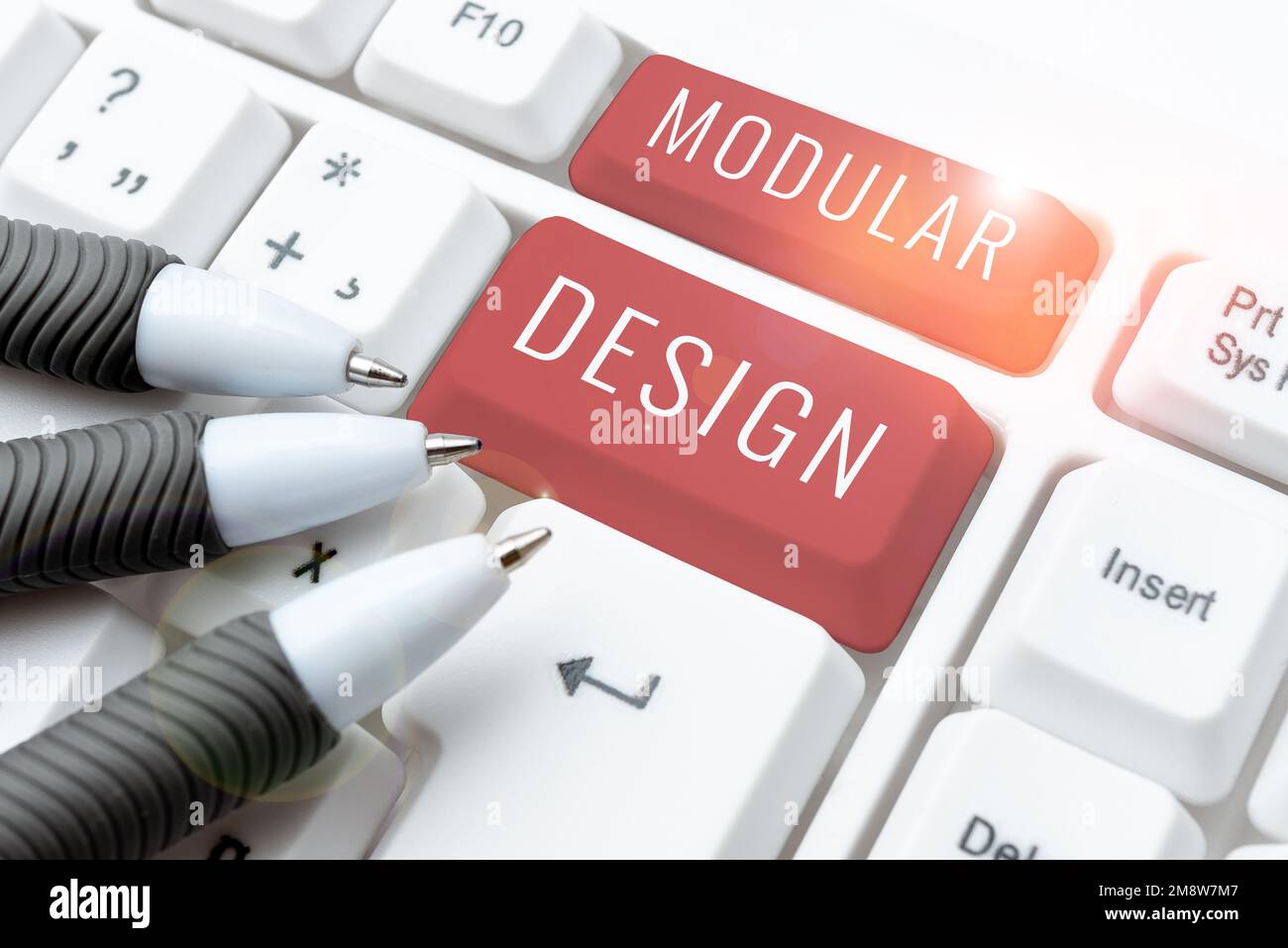 Hand writing sign Modular Design. Business overview product designing ...