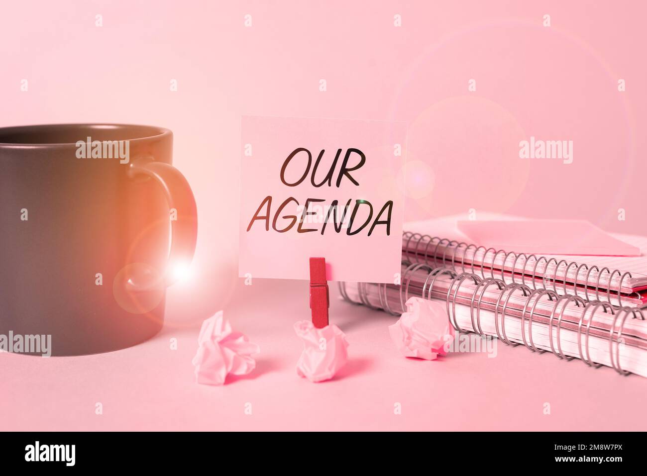 Handwriting text Our Agenda. Conceptual photo Personal schedule ...