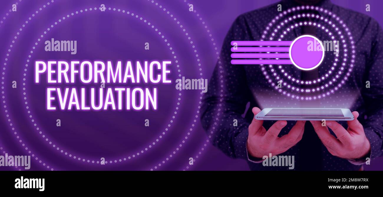 Conceptual display Performance Evaluation. Business showcase the development and action planning ...