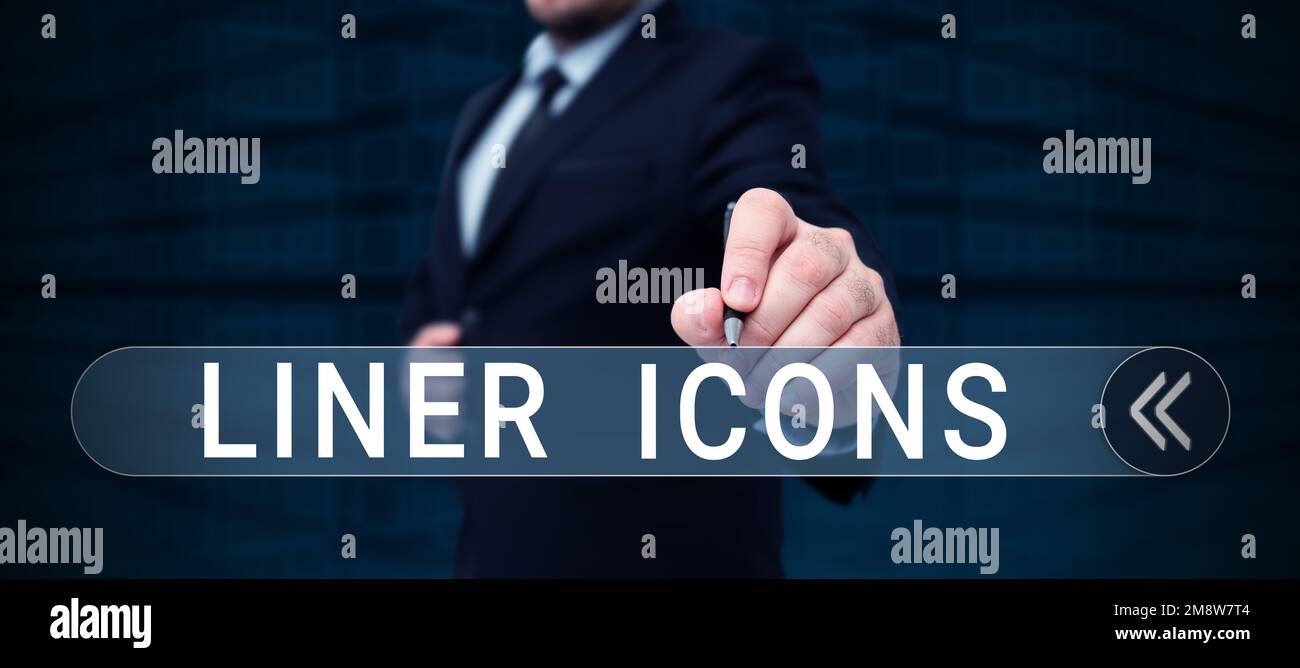 Conceptual caption Liner Icons. Concept meaning use to improve visual ...