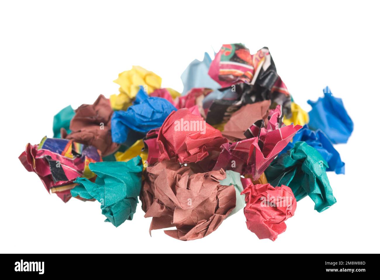 Waste paper trash on white Stock Photo - Alamy