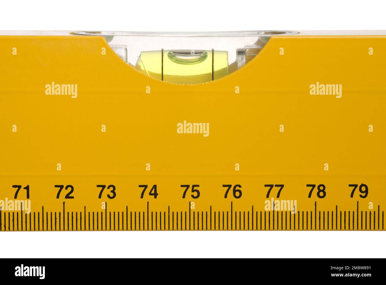 Bubble level with a ruler on white Stock Photo - Alamy