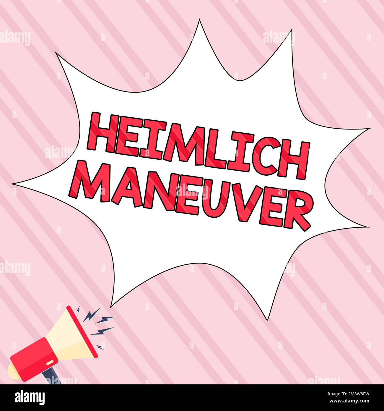 Sign displaying Heimlich Maneuver. Business approach application of ...