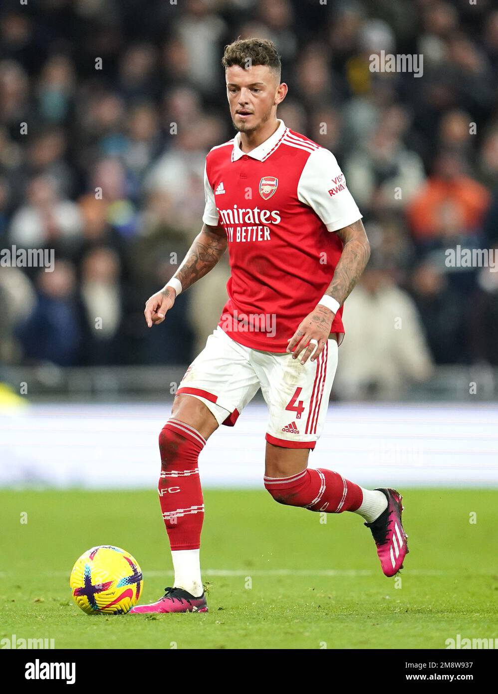 Arsenal's Ben White in action during the Premier League match at the ...