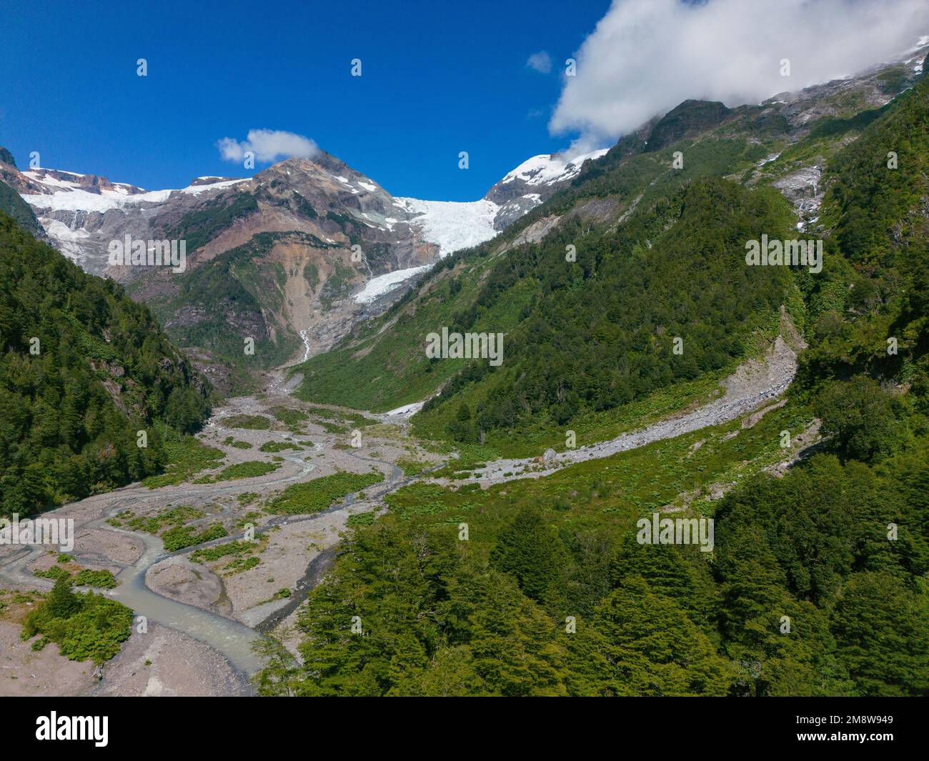 Aerial view of the Glaciar Ventisquero Yelcho in Patagonia, Chile Stock ...