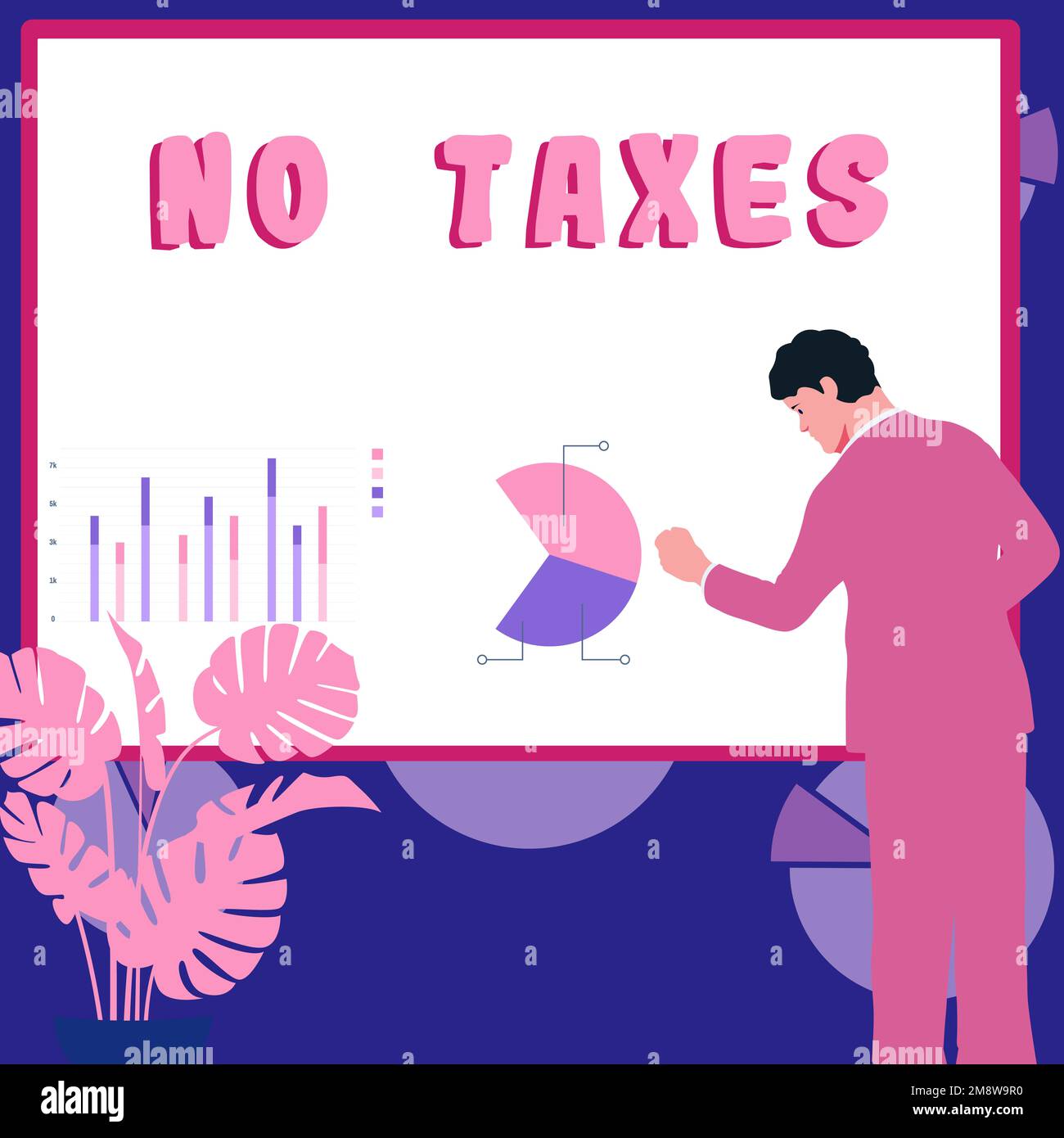 Sign displaying No Taxes, Business concept certain types of goods and ...