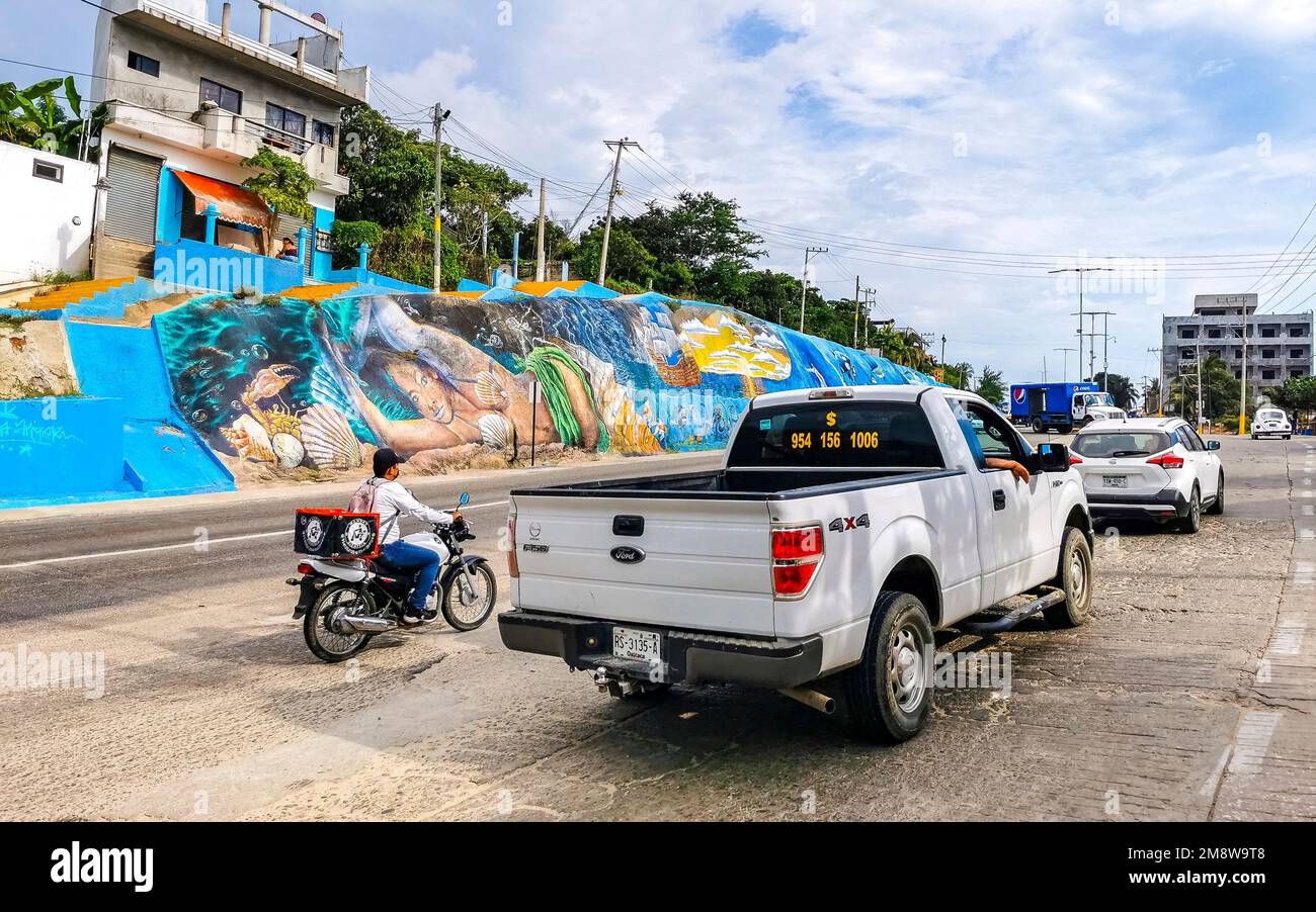 Various Mexican pickup trucks cars 4x4 Off-road vehicles in Puerto ...