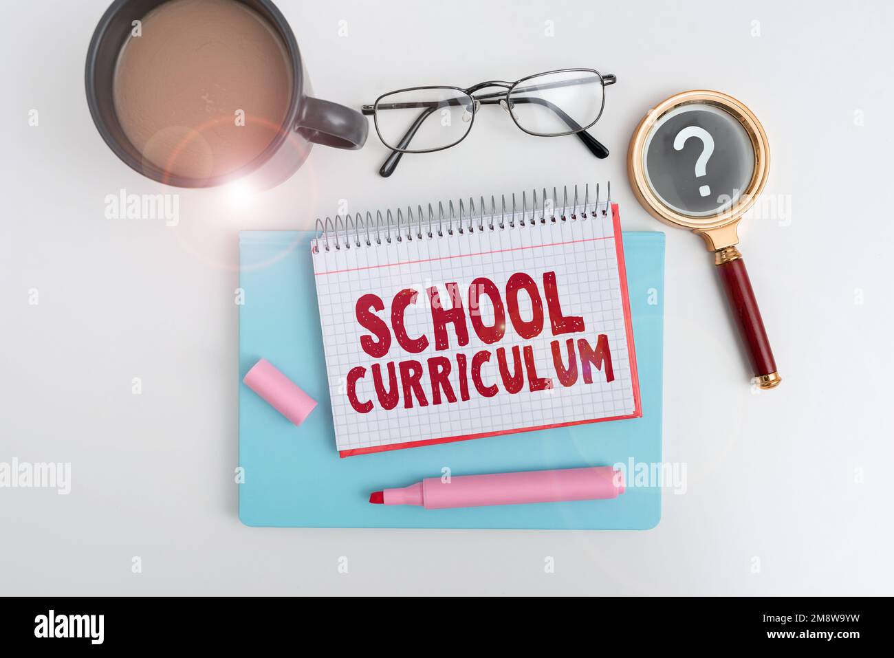 Hand writing sign School Curriculum. Word Written on designed to ...