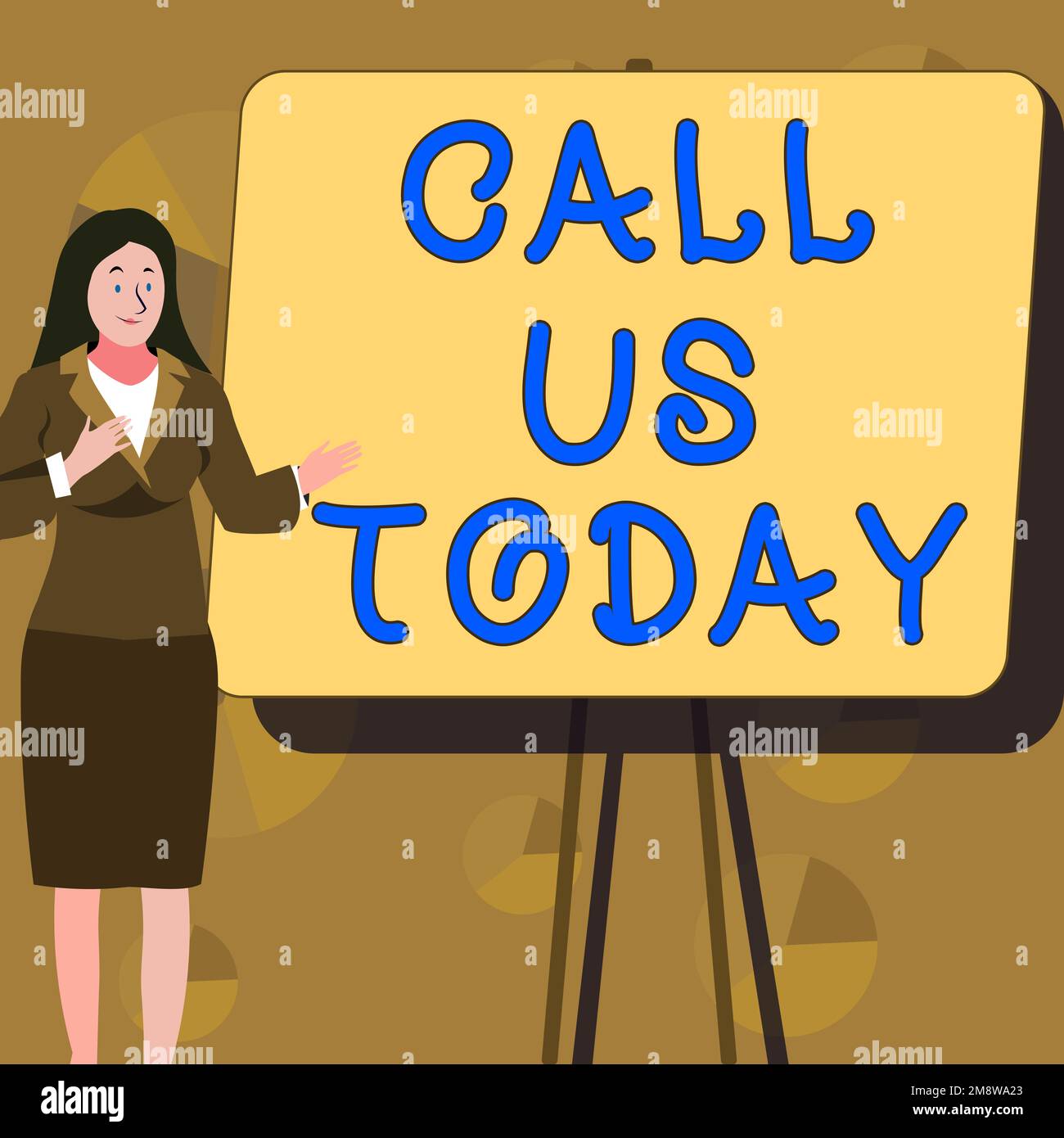 Sign displaying Call Us Today. Internet Concept Make a telephone ...