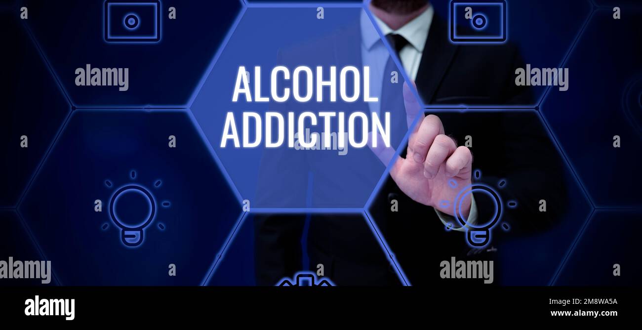 Writing displaying text Alcohol Addiction. Business approach ...