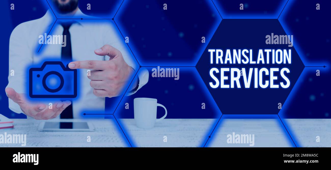 Handwriting text Translation Services. Business approach organization ...