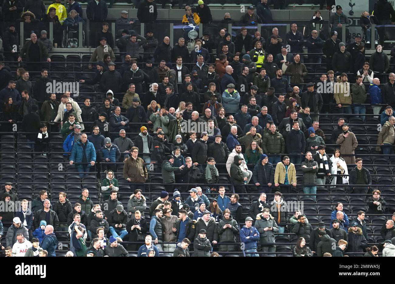 Empty sections of the seating as Tottenham Hotspur fans leave before ...