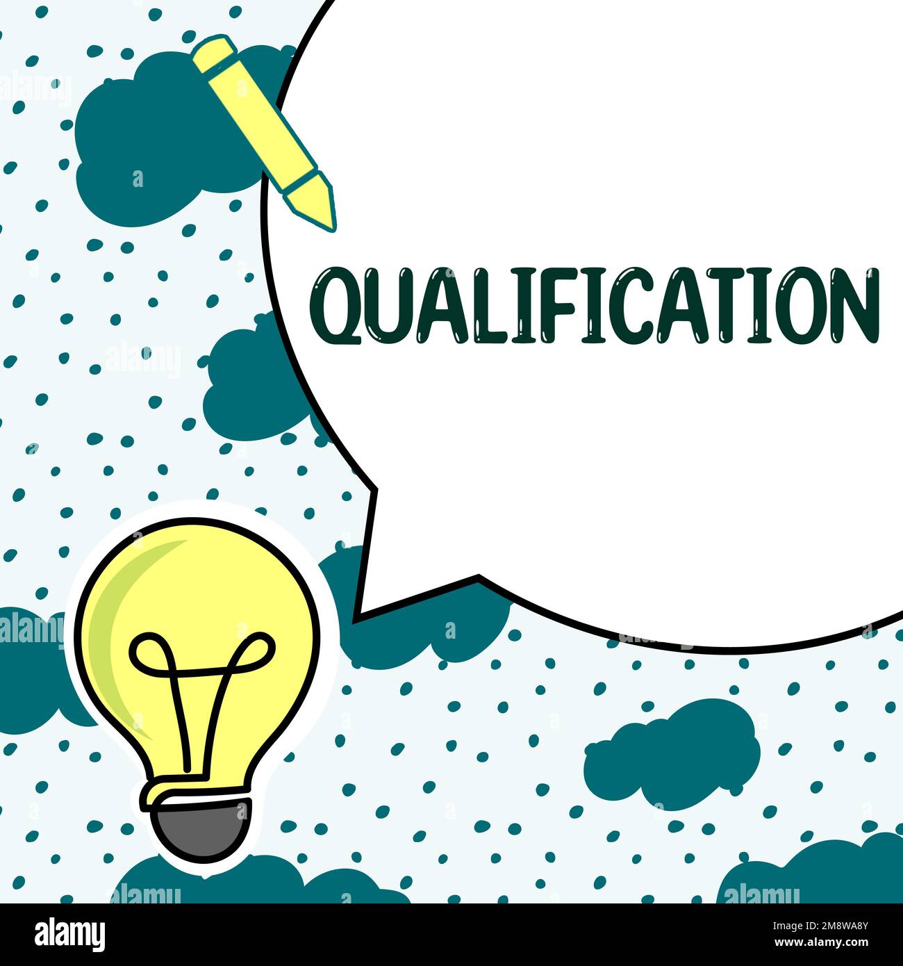 Handwriting text Qualification. Word for Officially permission and ...