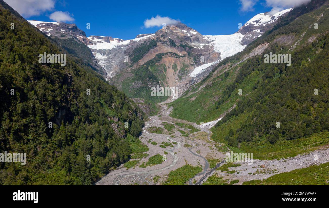 Aerial view of the Glaciar Ventisquero Yelcho in Patagonia, Chile Stock ...