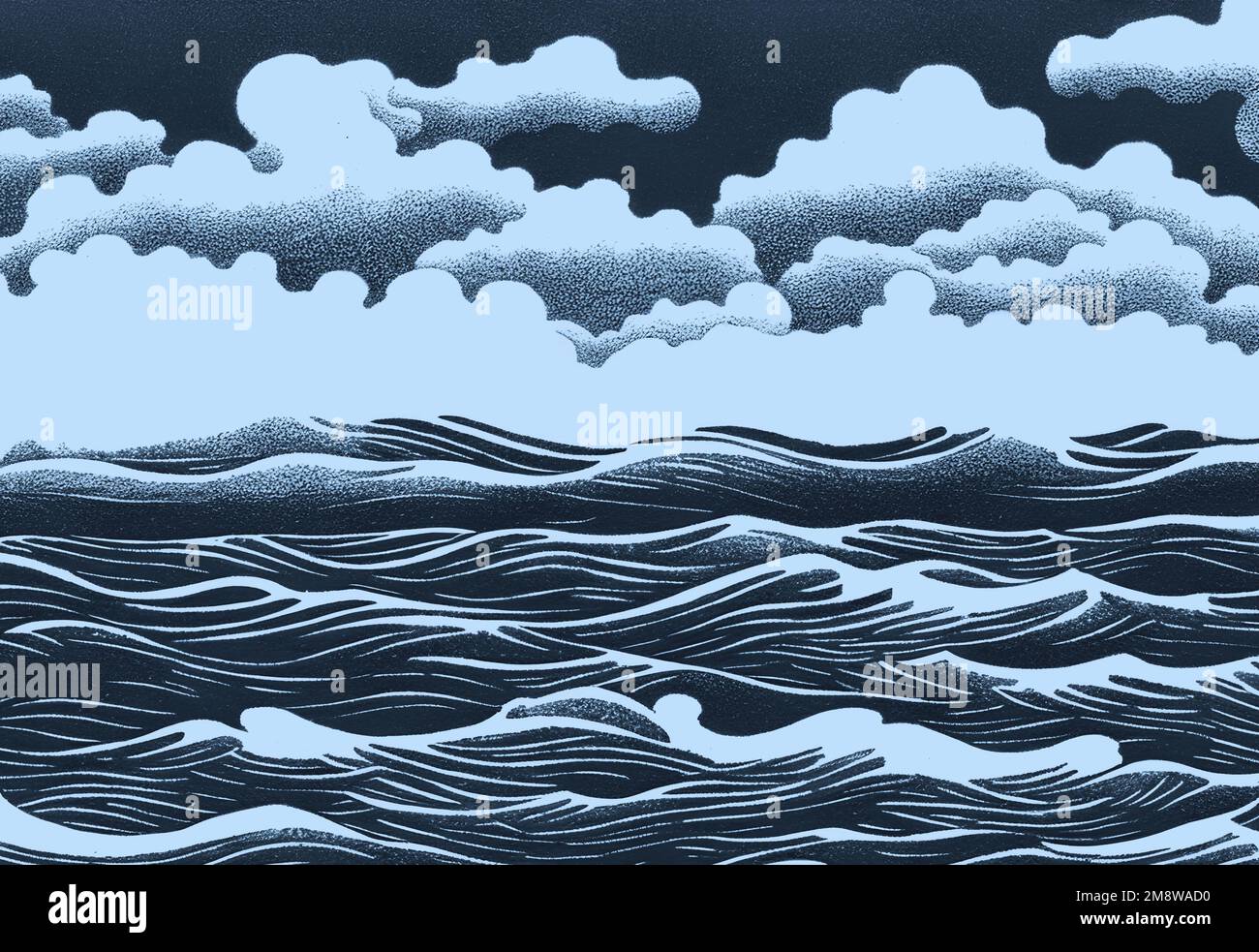 Sea waves drawing hi-res stock photography and images - Alamy