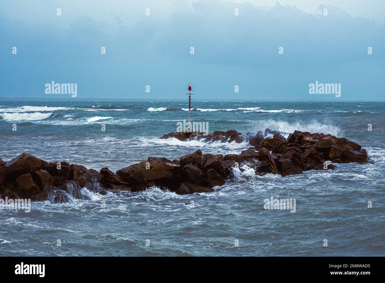a scenic blue rocky coast Stock Photo - Alamy