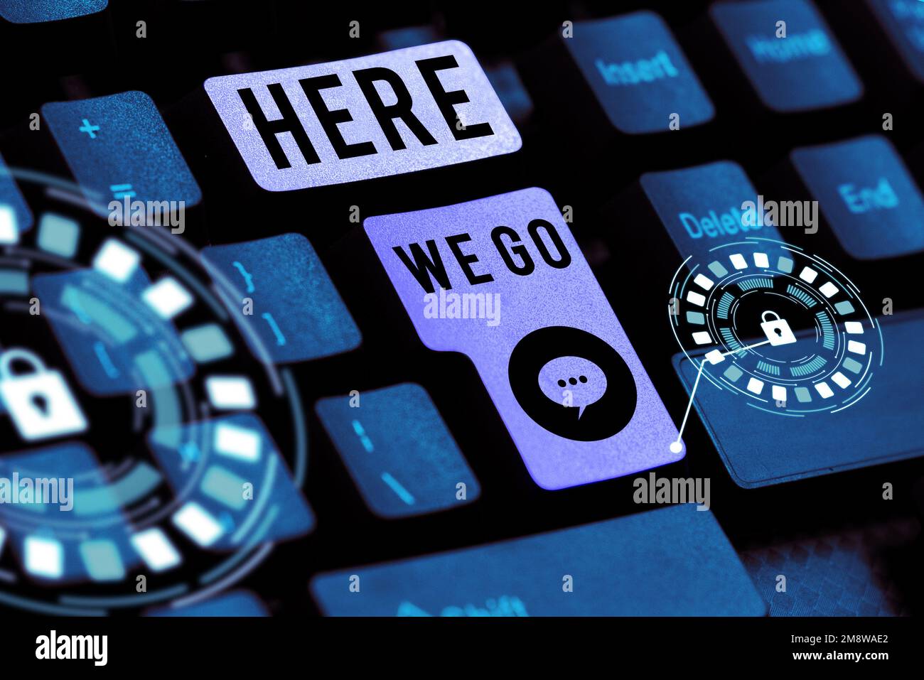 Text caption presenting Here We Go, Business idea Be on the way of ...