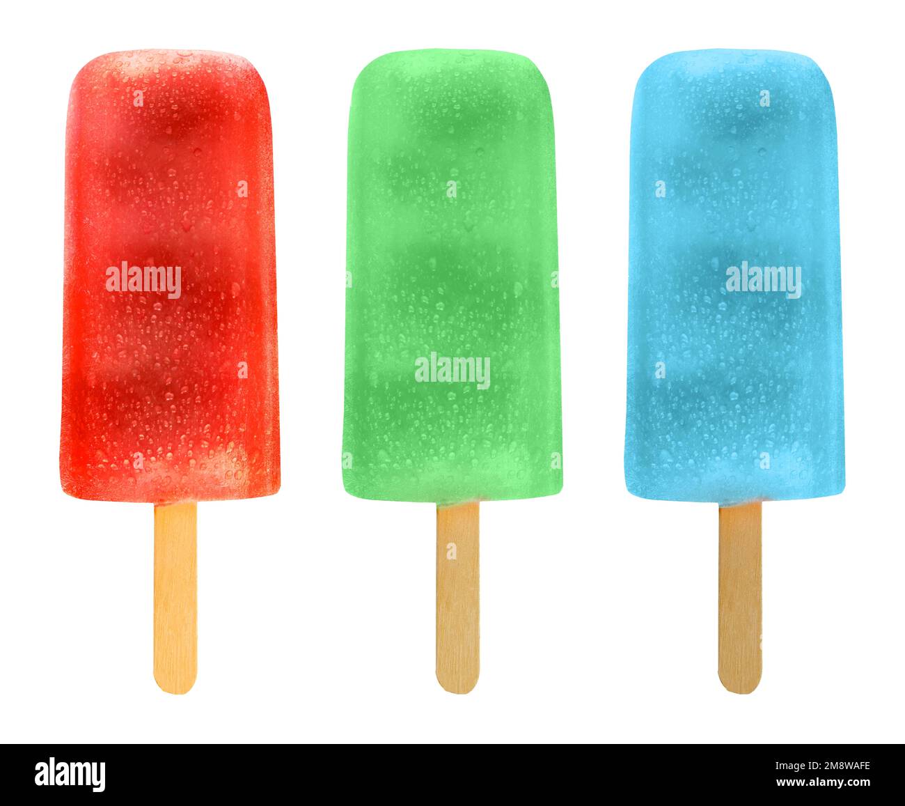 Popsicles with different colors, Ice lollys collection Stock Photo - Alamy