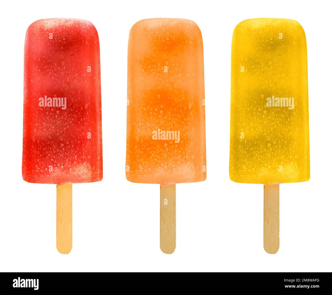 Popsicles with different colors, Ice lollys collection Stock Photo - Alamy