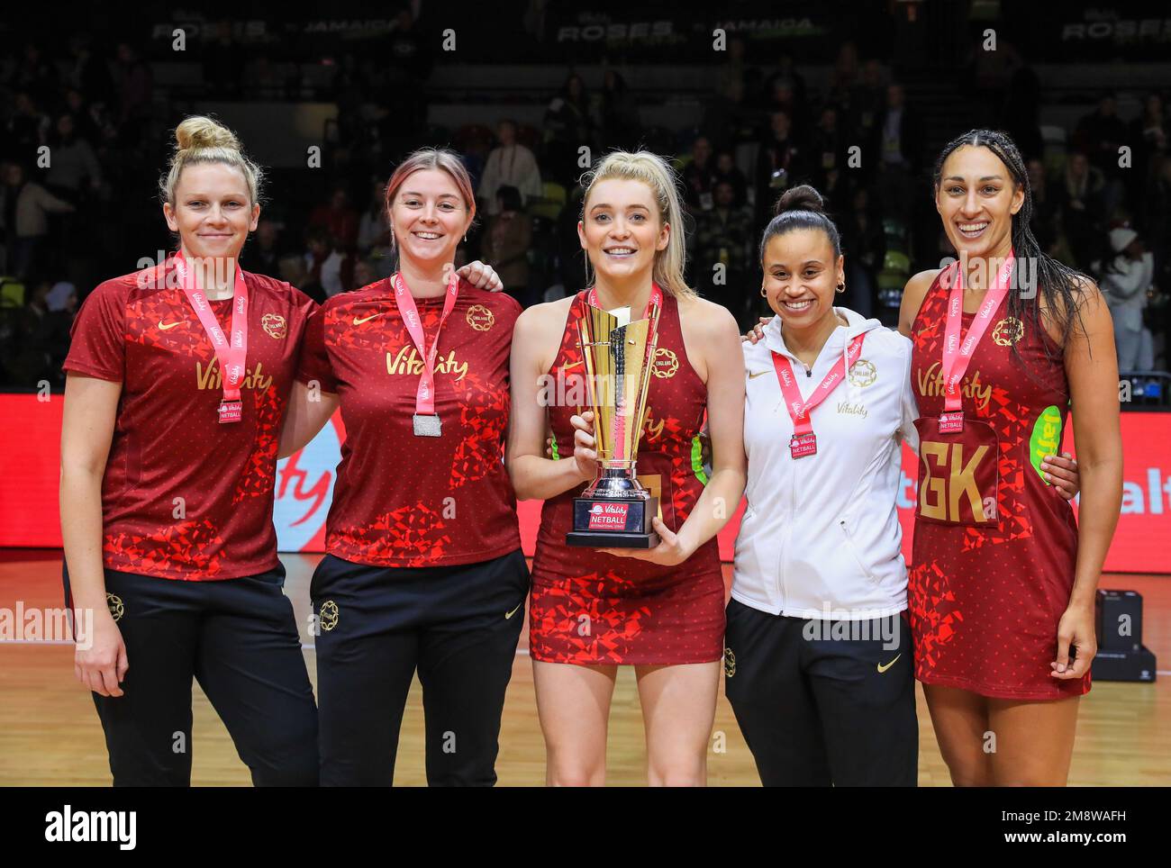 (L-R) England’s Joanne Harten, Eleanor Cardwell, Helen Housby, Laura ...